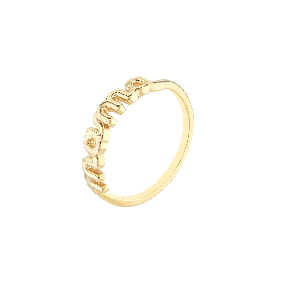 Mama Cursive Ring - 14K Yellow Gold Simple Ring – William Williams Rare Jewels